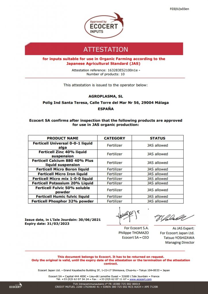 Chứng chỉ - FerticellVN